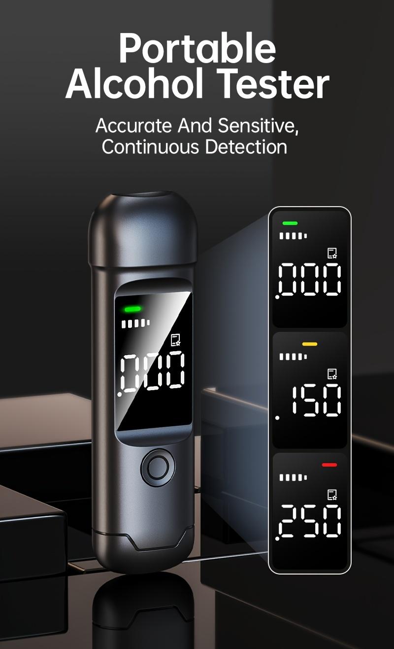 Compact Portable Breathalyzer - USB Powered Personal Alcohol Tester ...