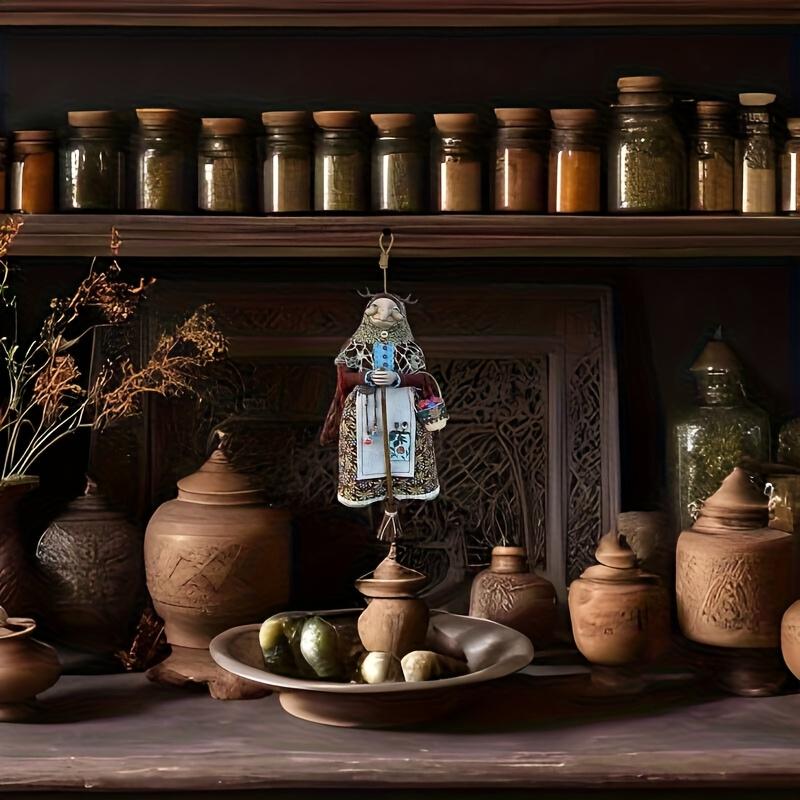 Handmade Resin Kitchen Witch Doll - Floral And Polka Dot Easter Decor ...