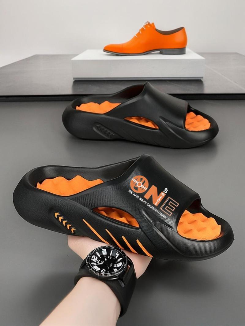 Men's Casual Thick Sole Non-slip Slides, Comfortable Massage Lining ...