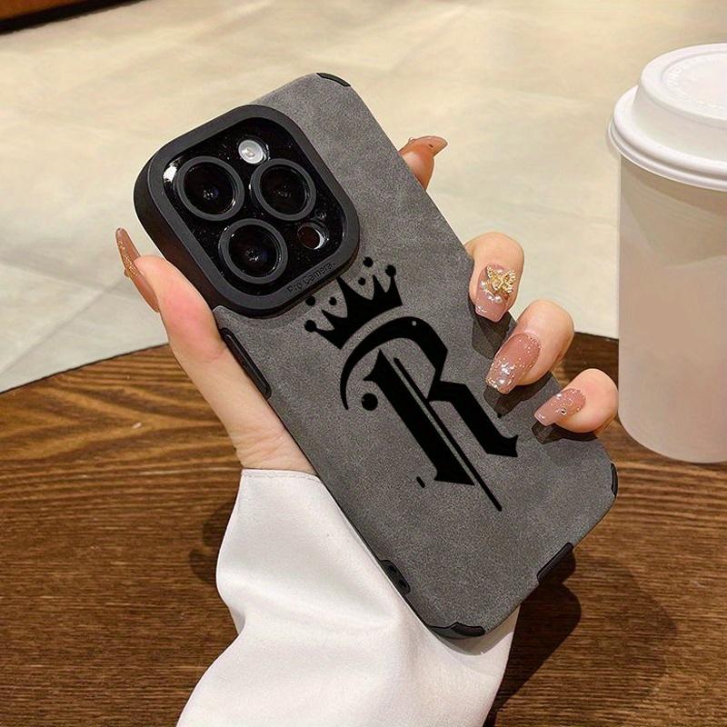 Premium Black Letter R Pattern Phone Case Suitable for iPhone 17 16, 15 ...