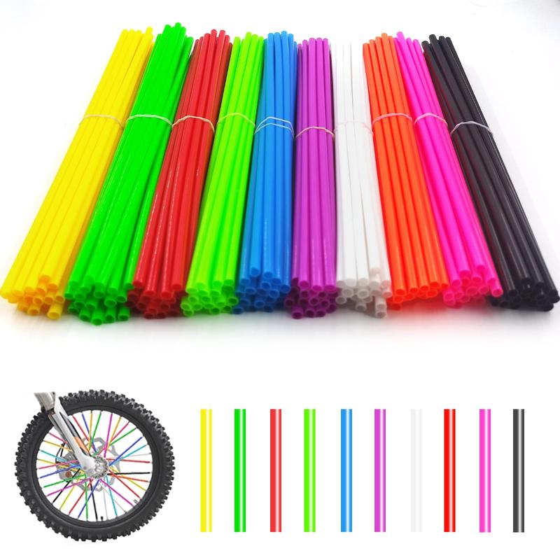 180 Spoke Skins Covers 10 Colors Bike Wheels Cover Decoration Protector ...