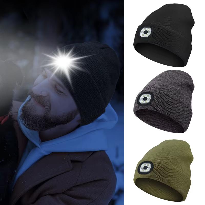 2/4pcs Led Lighting Knitted Cap, Beanie with Light for Unisex, LED Hat ...