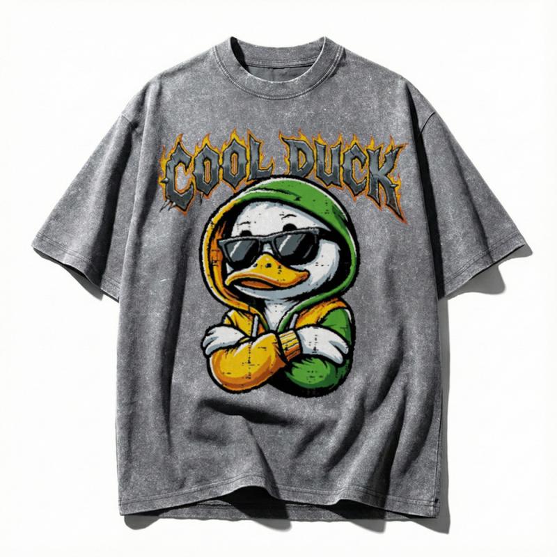Vintage Acid Wash Cool Duck Tee Funny Meme Graphic Shirt Oversized ...