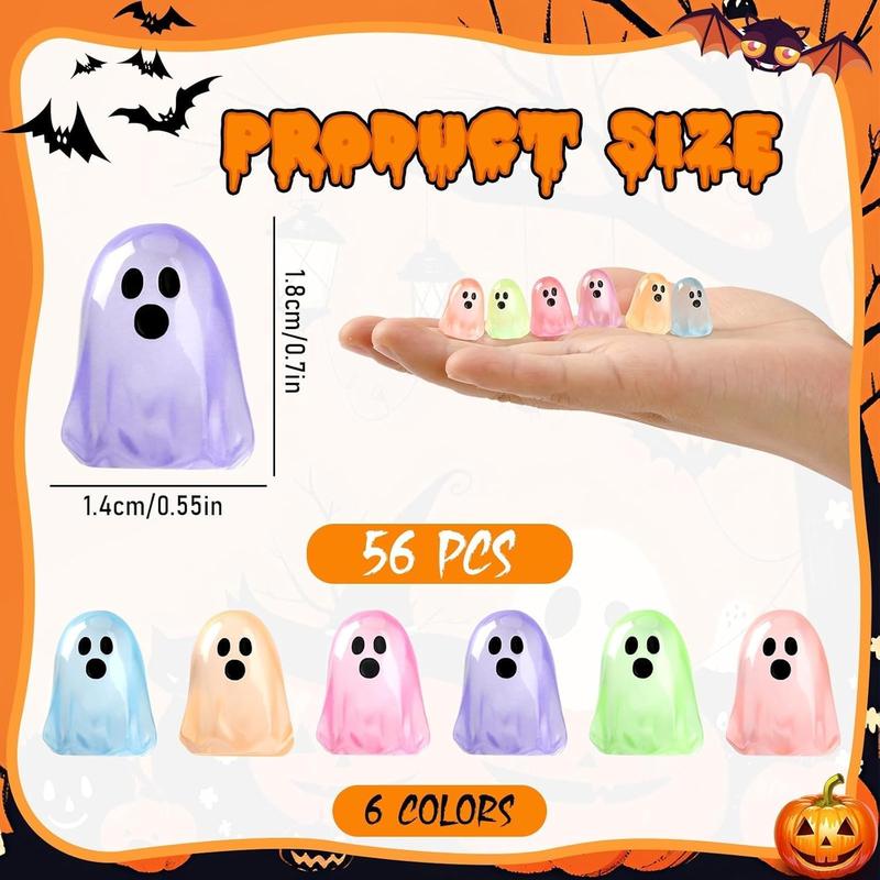 56 count Luminous Mini Ghosts,Halloween Ghosts Figures Glow in The Dark ...