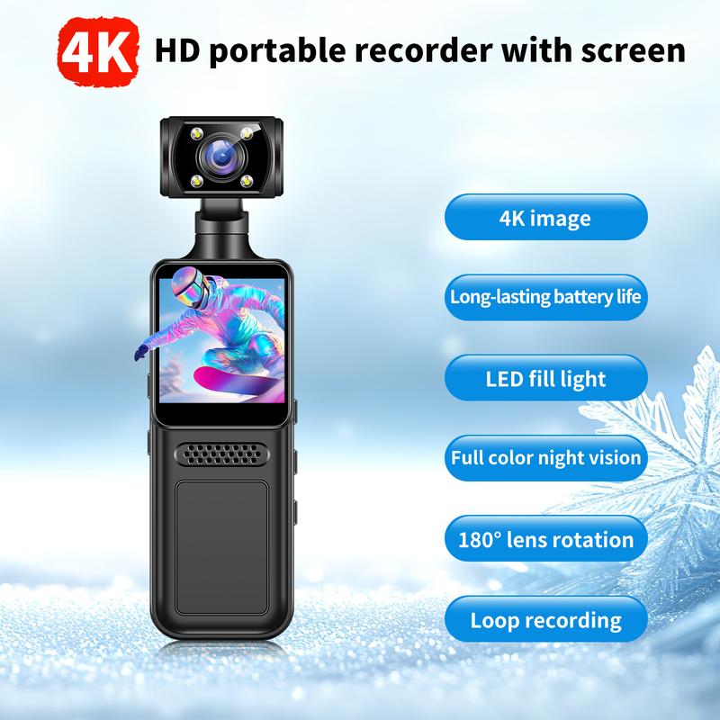 Portable recorder 4K high-definition screen pocket-sized and handheld ...