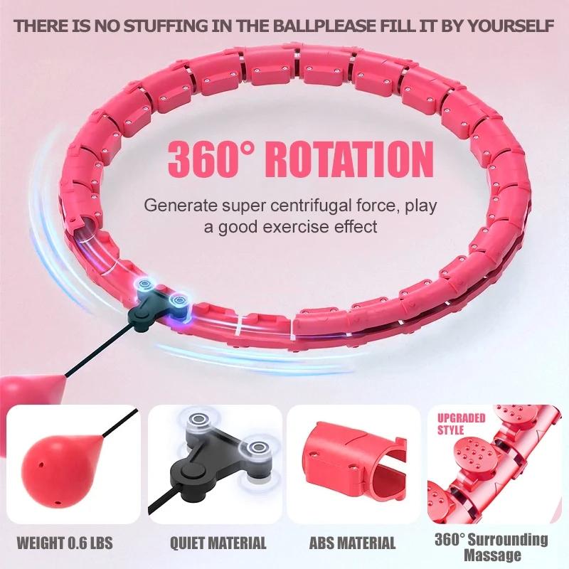 Smart Adjustable Fitness Hoop, Portable Detachable Weighted Hula Hoop ...