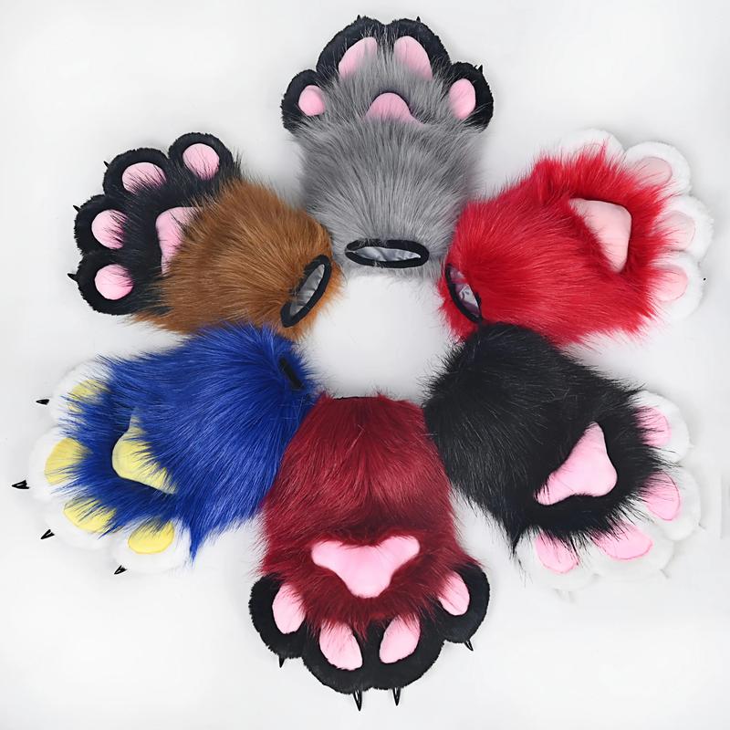 Cat Fox Paw Gloves For Fur Costume Role Play - Furry Animal Cosplay ...