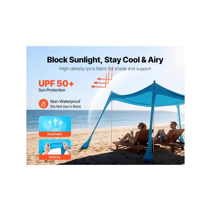 fathersdaygift VEVOR Beach Tent Sun Shelter, UPF50+ Sun Protection, 6.6 ...