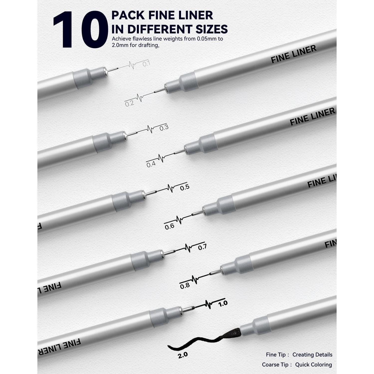 73 count Art Supplies Drawing Kit with Fineliner Pens, Mechanical ...