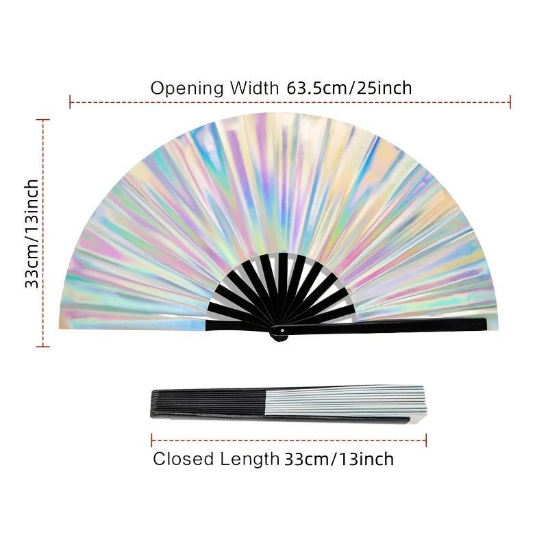 1 Count Foldable Fan, Holographic Rave Hand Fan, Unisex Gift & Decor ...