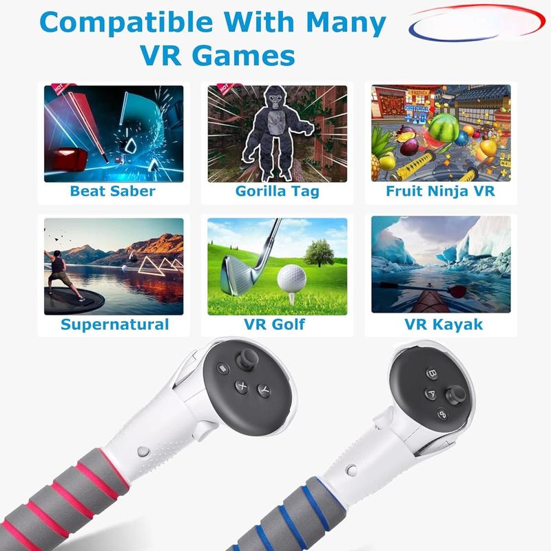 3-in-1 VR Controller Handle for Meta Quest 3S & 3 Gaming Accessory for ...