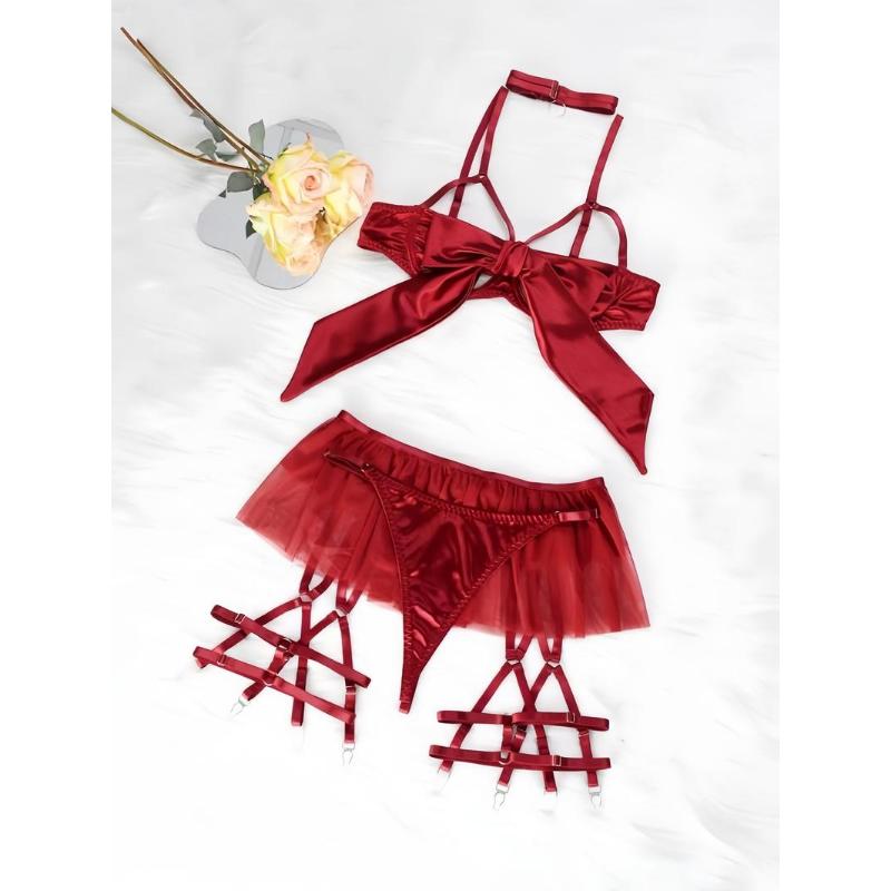 Women's Sexy Silk Bow cami sets Comfortable Lingerie & Underwear, girls ...