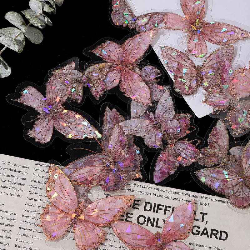 Glitter Butterfly Shaped Decorative Sticker, 20pcs/set Art Stickers ...