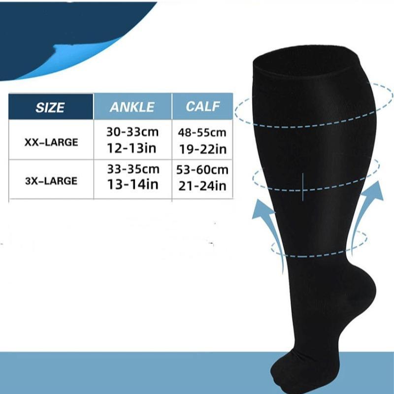 Striped/Cartoon/Solid Color Compression Stockings, 3 Pairs Knee Length ...