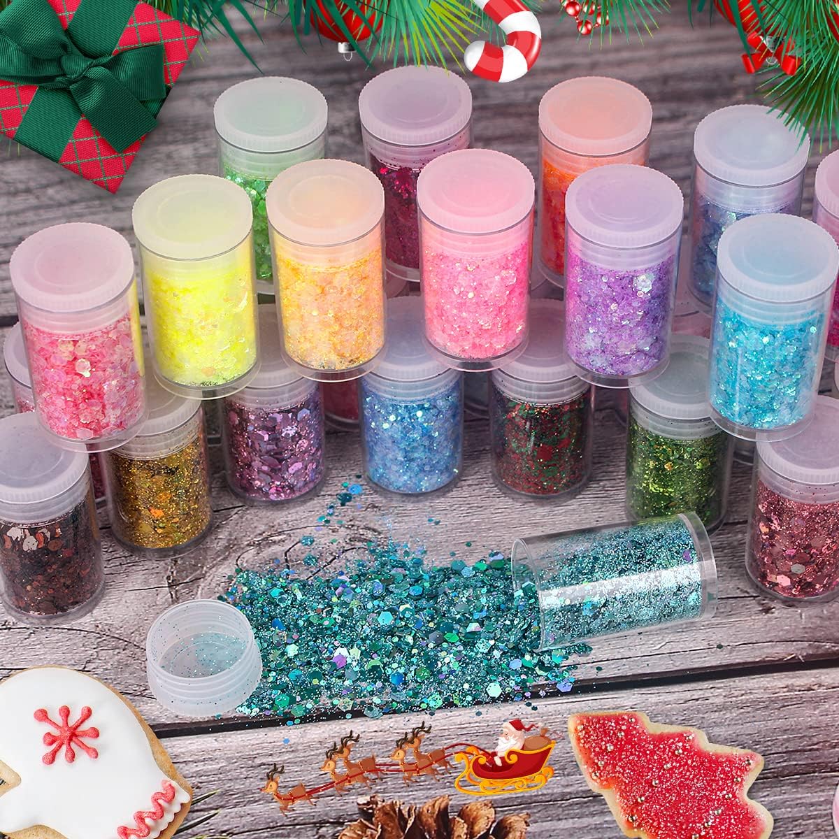 Holographic Chunky and Fine Glitter Mix, 45 Colors Festival Sequins ...
