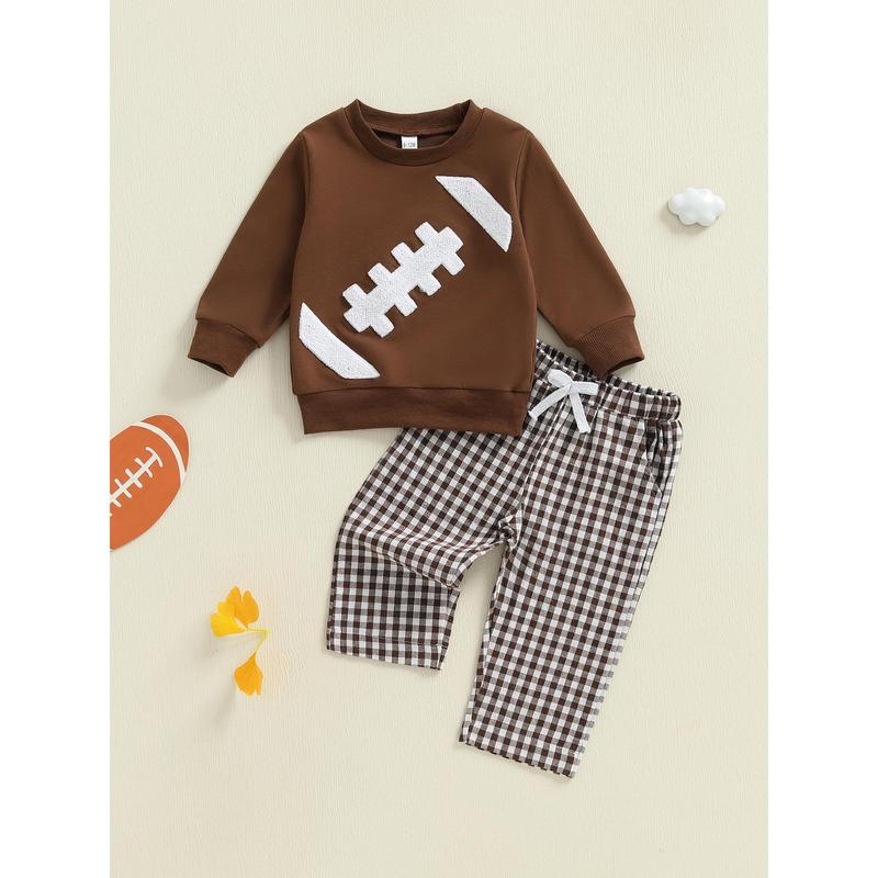 Toddler Baby Boys Fall Winter Set Football Long Sleeve Rugby Embroidery ...