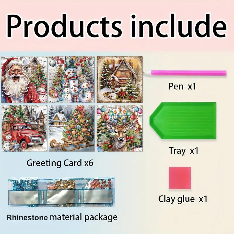 Diamond Art Colorful Painting Greeting Cards Kit, 6 Counts/set DIY ...