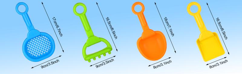Skylety 8 Pieces Sand Shovels Colorful Plastic Rake Winter Beach Sand ...