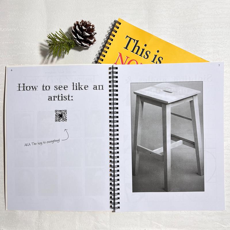 Relaxing Sketch Drawing Book, Qr Code Scanning Lessons, Perfect for Art ...