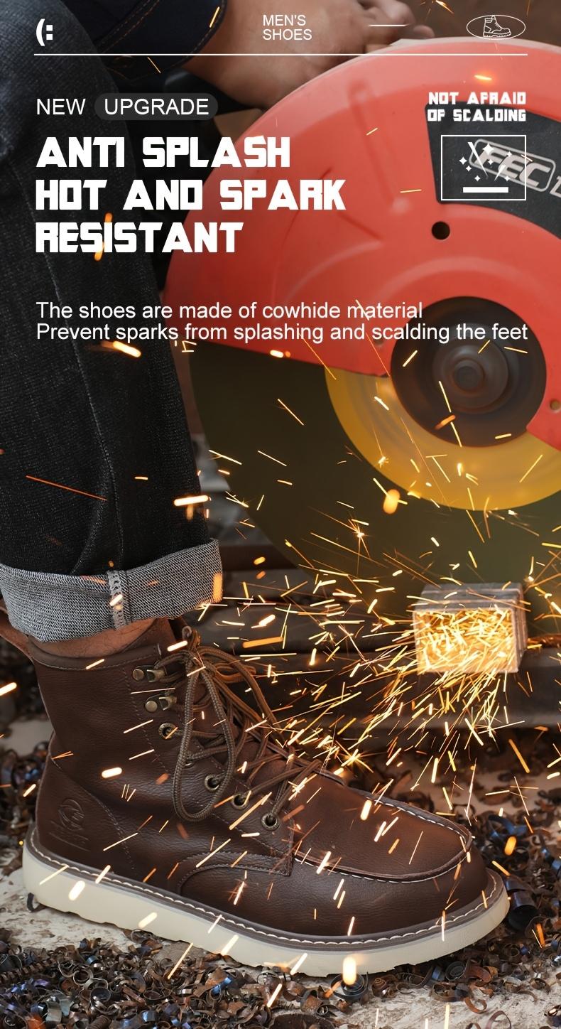 [Anti-Smashing Work Boots] High-Top Anti-Smashing Anti-Stabbing Men's ...