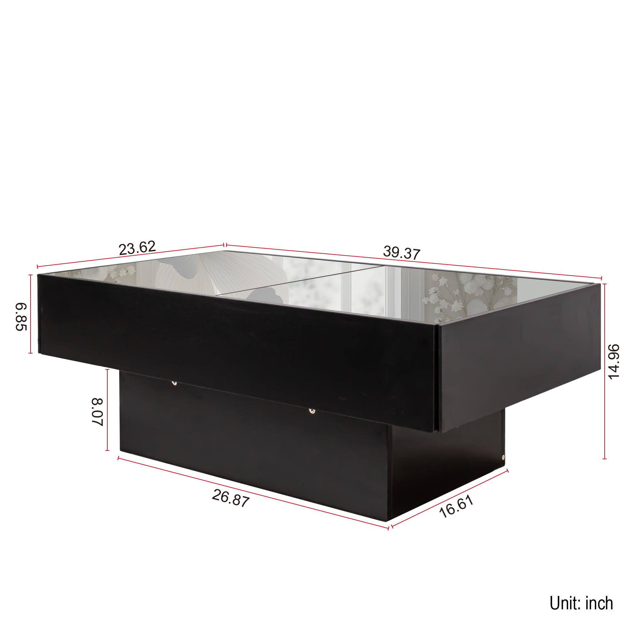 Coffee Table with Sliding Tabletop, Center Table with Hidden Storage ...