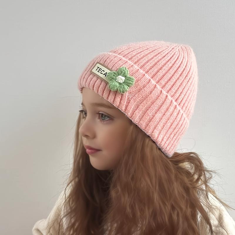 1 Knitted Winter Hat for Girls, Simple and Warm Ear Protection Beanie ...