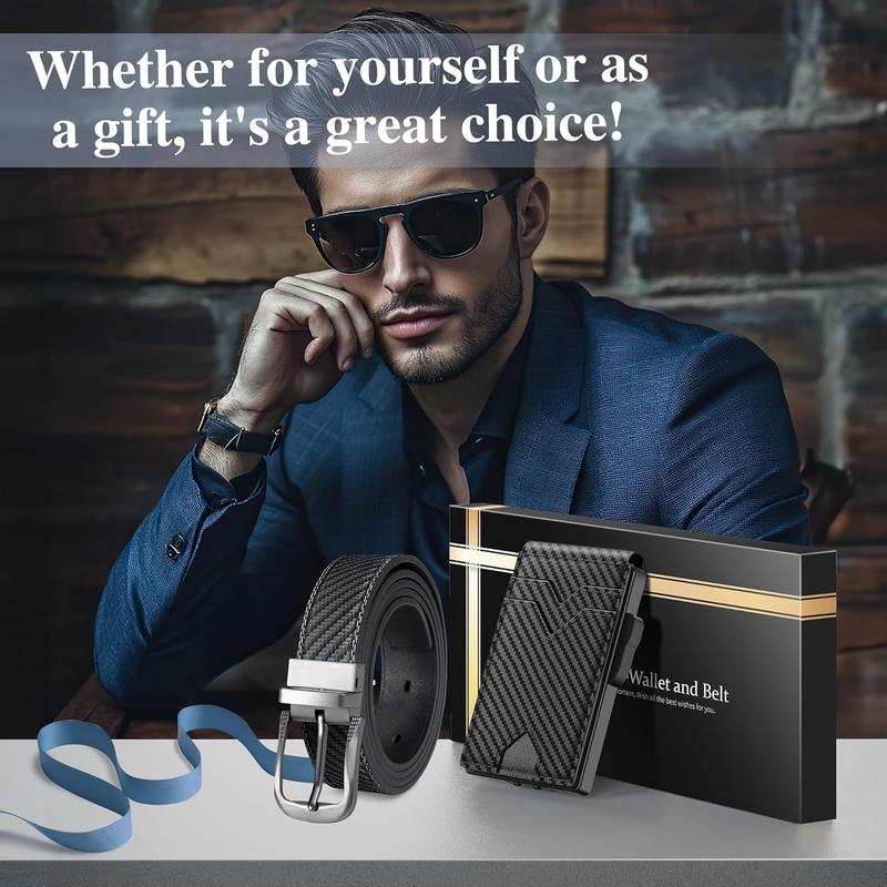 Wallet for Men Card Holder- Pop Up Case, Carbon Fiber Leather RFID ...