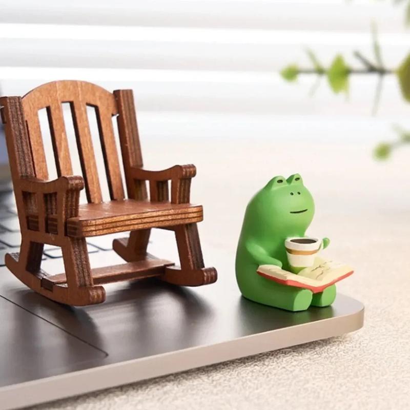 Frog Rocker Chair Cute Healing Small Decoration Office Desktop ...