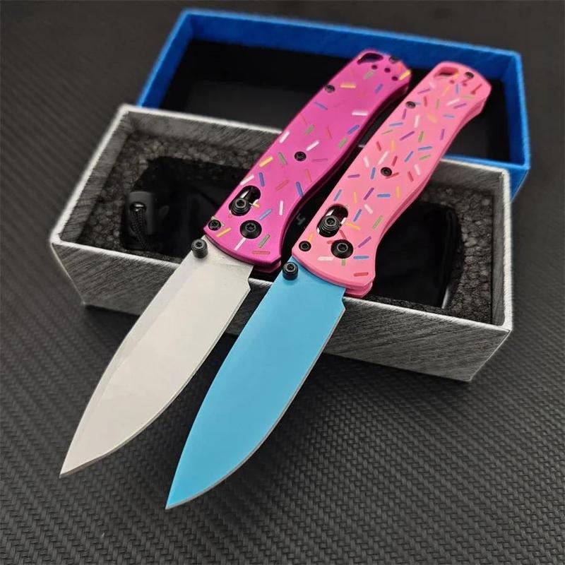 BM Bugout 535 Donut Pink Handle Manual Open Pocket Folding Knives EDC ...