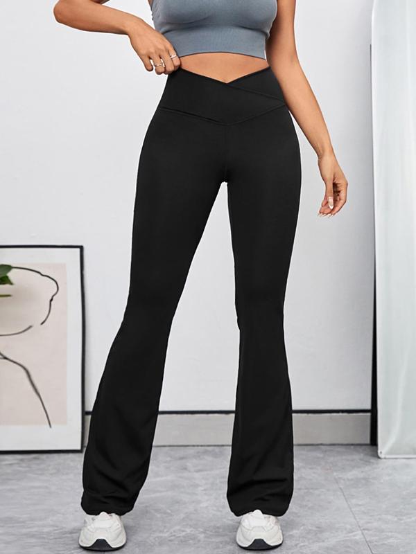Women's High Waist Flare Leg Sports Tummy Control Leggings, Sport Bell ...
