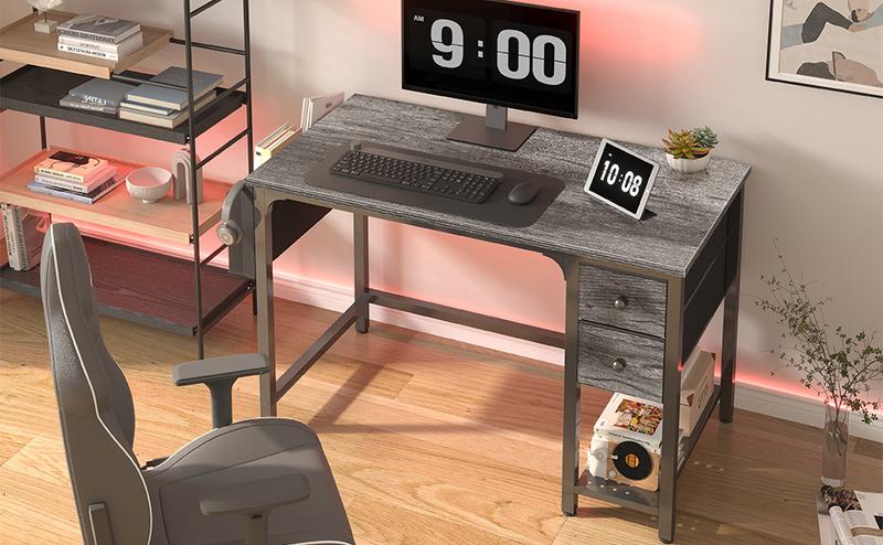 Lufeiya Computer Desk with Fabric Drawers, 40 Inch Gaming Desk for ...