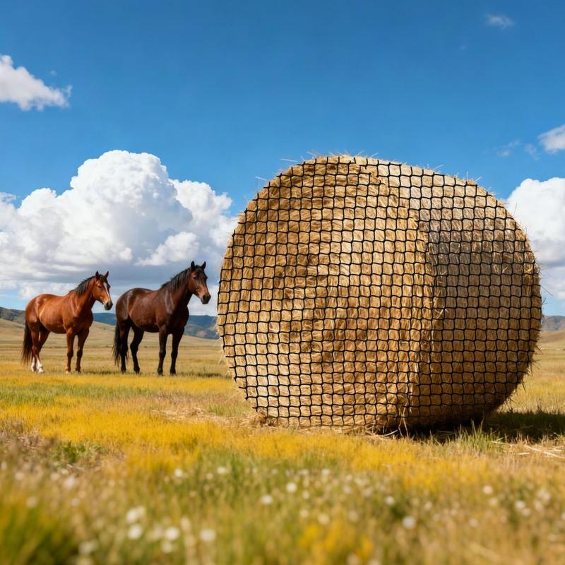 VEVOR Round Bale Hay Net, 4.92x 4.92x 4.92 ft, 1.5 inch Holes, PE ...