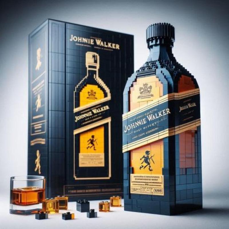 Whiskey Bottle Building MOC Blocks Set, Simulation Wine Bottle Assemble ...