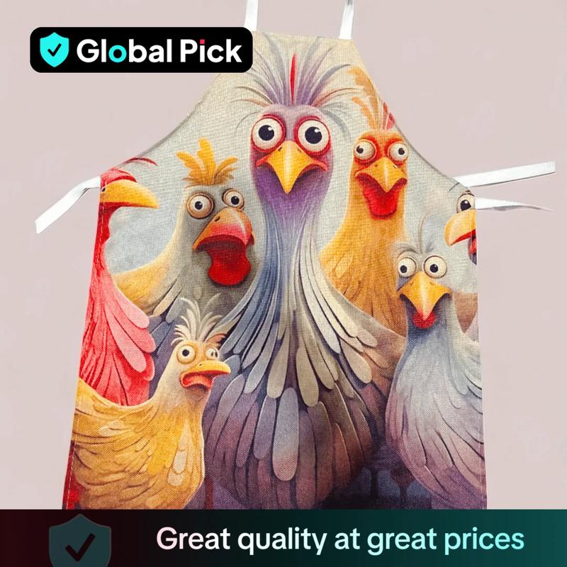 Chicken Pattern Apron, 1 Count/12pcs Colorful Sleeveless Kitchen Apron ...