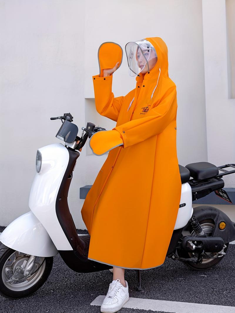 Fashion Raincoat, Women's Electric Bicycle Full-Length Cape, Hooded ...