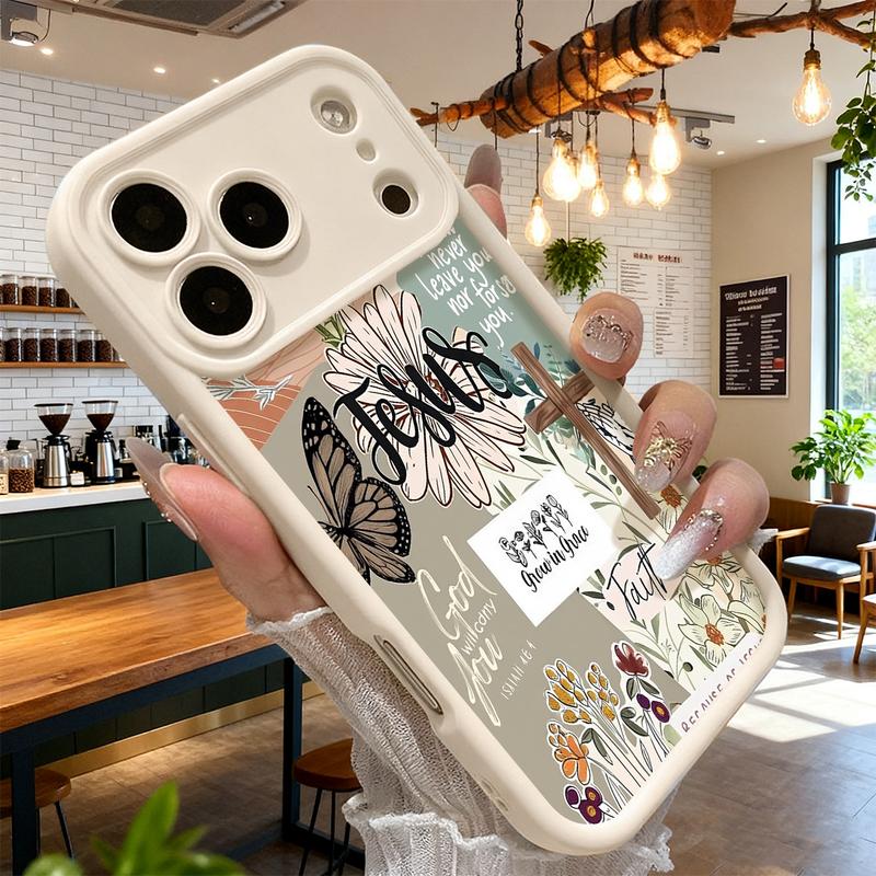 Inspirational Jesus Faith Floral Butterfly Cross Phone Case Christmas Gift Shockproof Durable ...