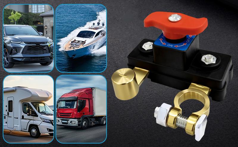 2pcs Car Battery Power Cut-Off Switch Breaker, Pure Copper Stable ...