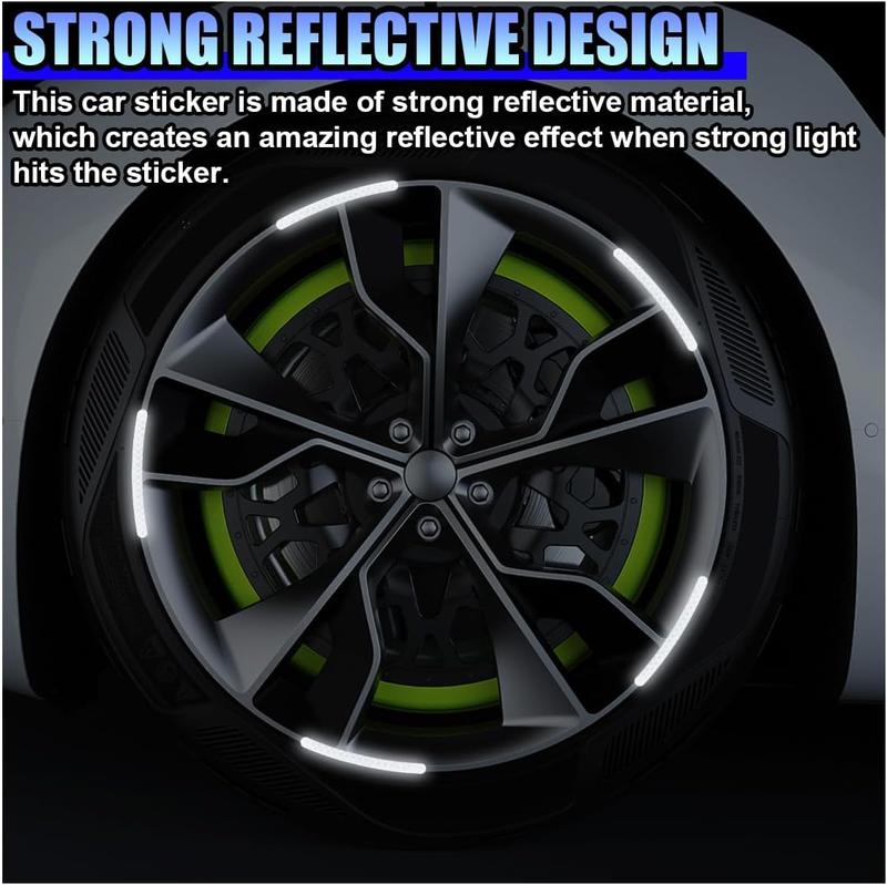 20 Pack Car Wheel Stripe Reflective Stickers Anti Scratch Rim Decals ...