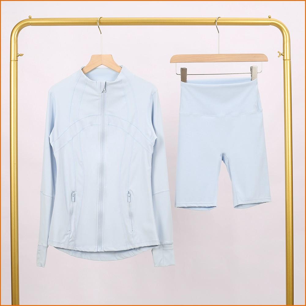 High-Waisted Yoga Set | Stretchy & Moisture-Wicking | Stand-Collar ...