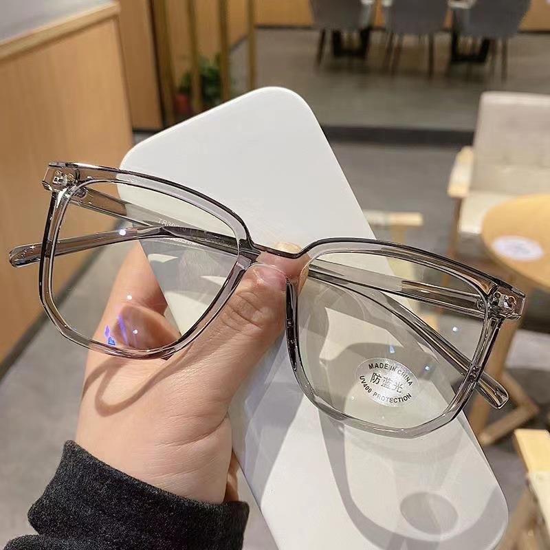 Square frame Myopia Glasses Men Women Anti-blue oversized Eyewear ...