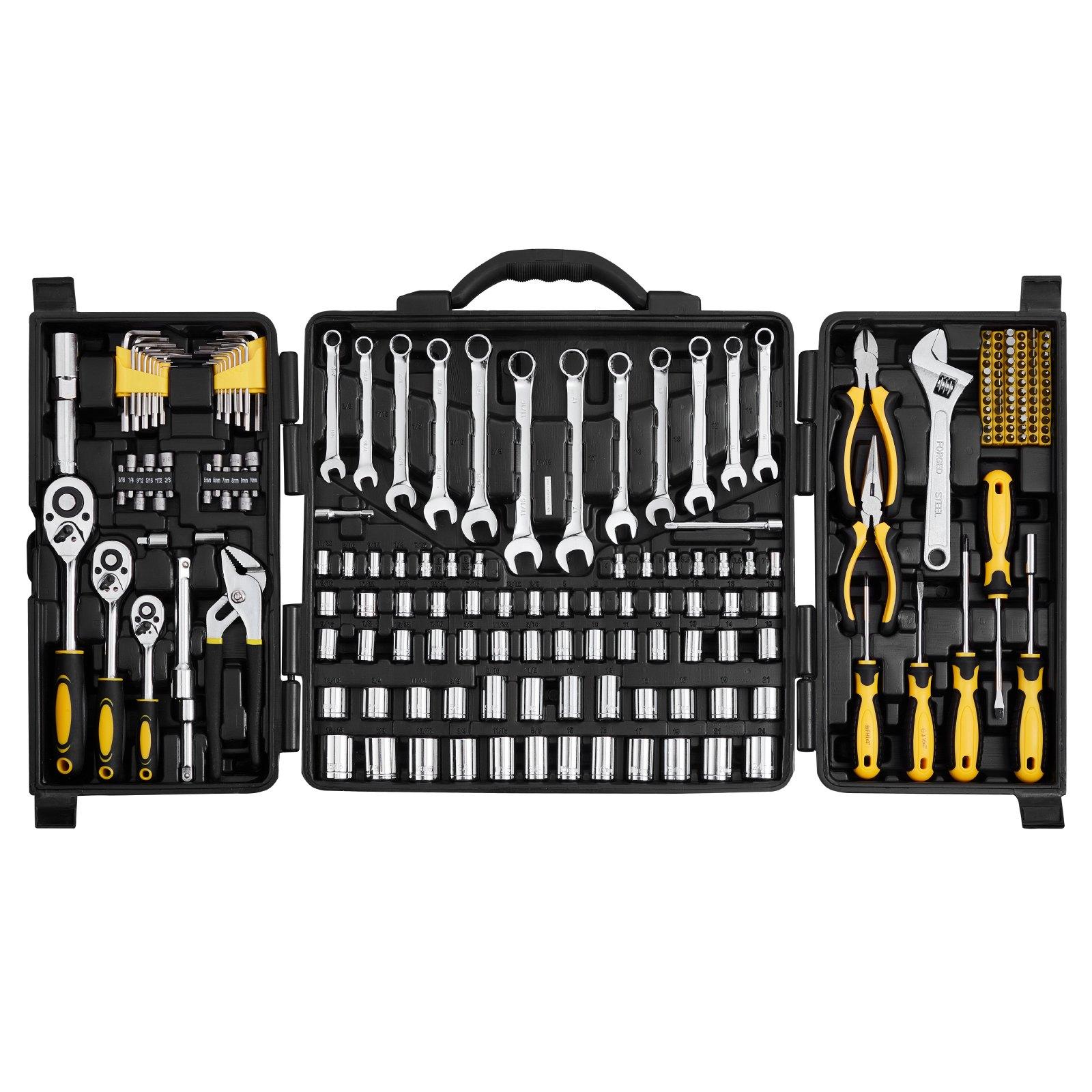 【FathersDayGift】VEVOR 207-Piece Mechanics Tool Set, 1/4" 3/8" 1/2 ...