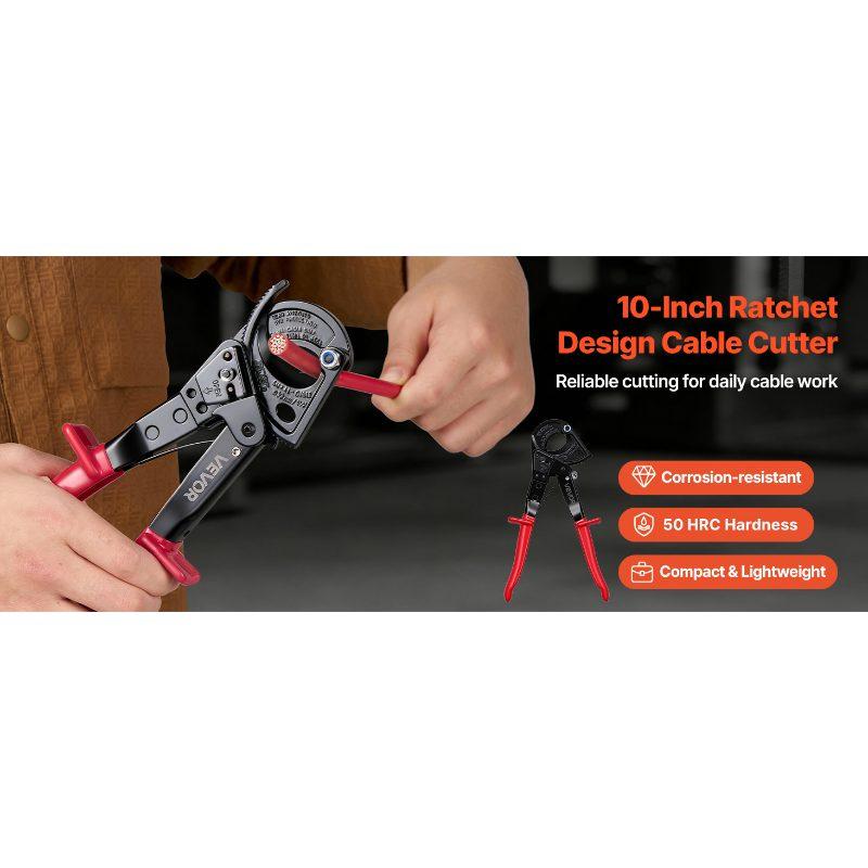 fathersdaygift VEVOR Ratcheting Cable Cutter, Spring Steel Blades with ...