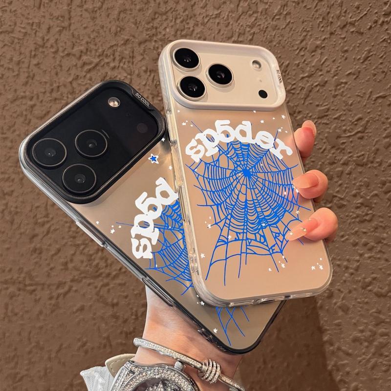 Blue Spider Web Phone Case, IMD Material Black, Suitable for iPhone 17 ...