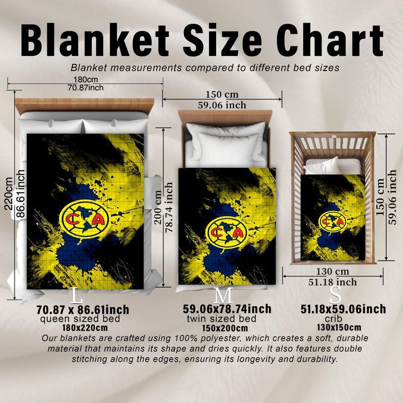 1pc Flannel Club América Soccer Logo Blanket, World Cup Fan Must-Have ...