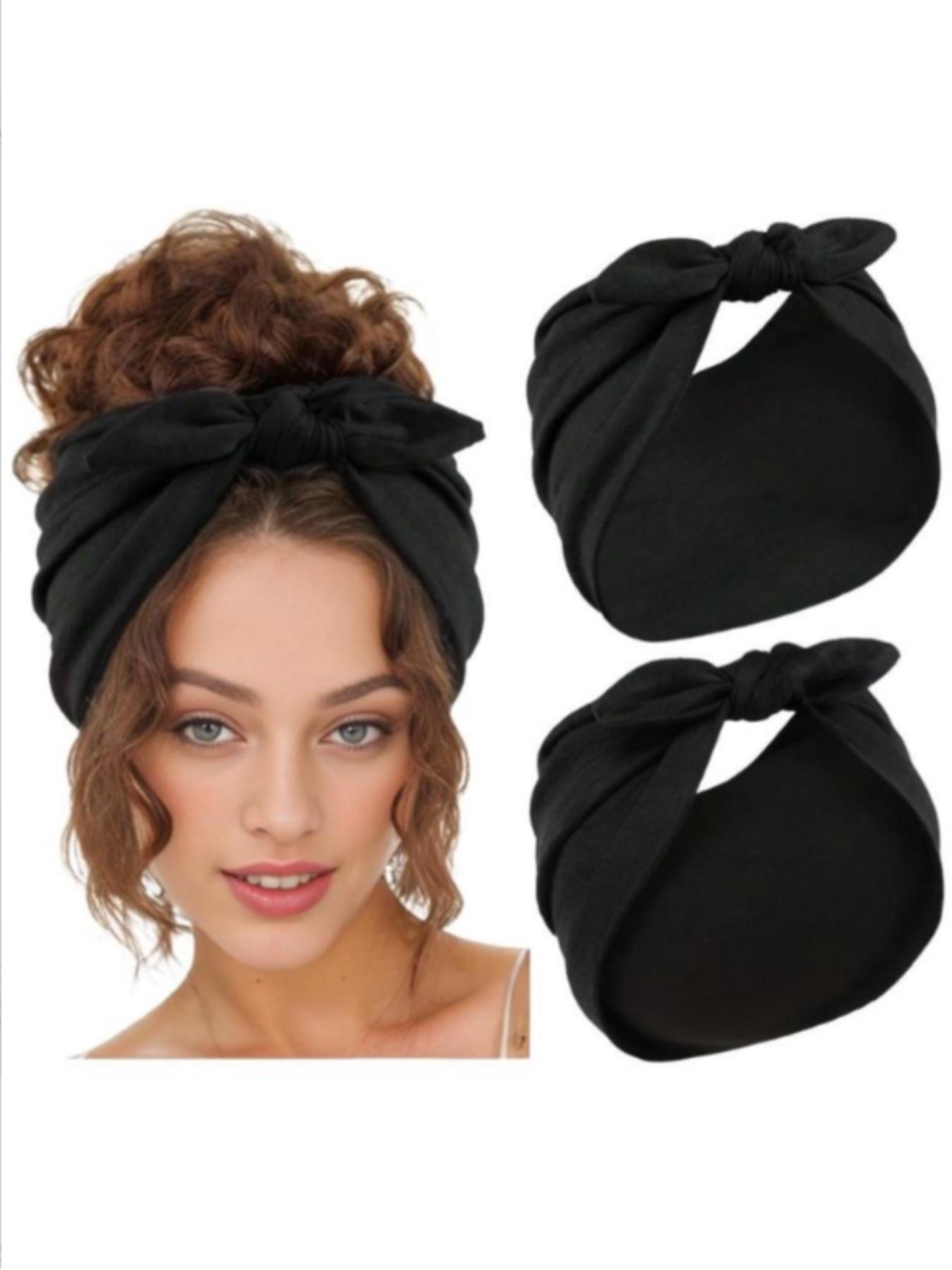 Women's Non-Slip Hairbands Set, Wide Bow Design, Perfect for Exercise ...