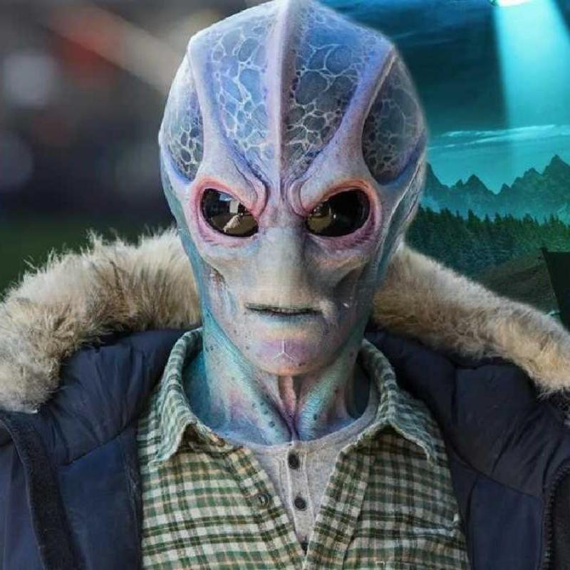 Alien Latex Mask UFO Halloween Party Props Stage Performance Makeup ...