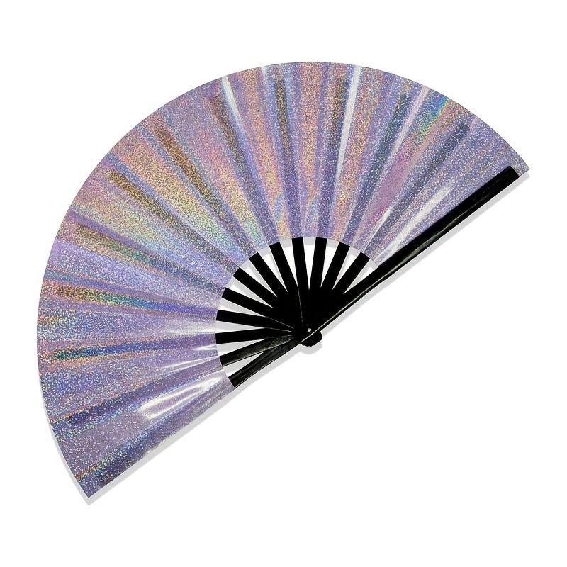 1 Count Foldable Fan, Holographic Rave Hand Fan, Unisex Gift & Decor ...