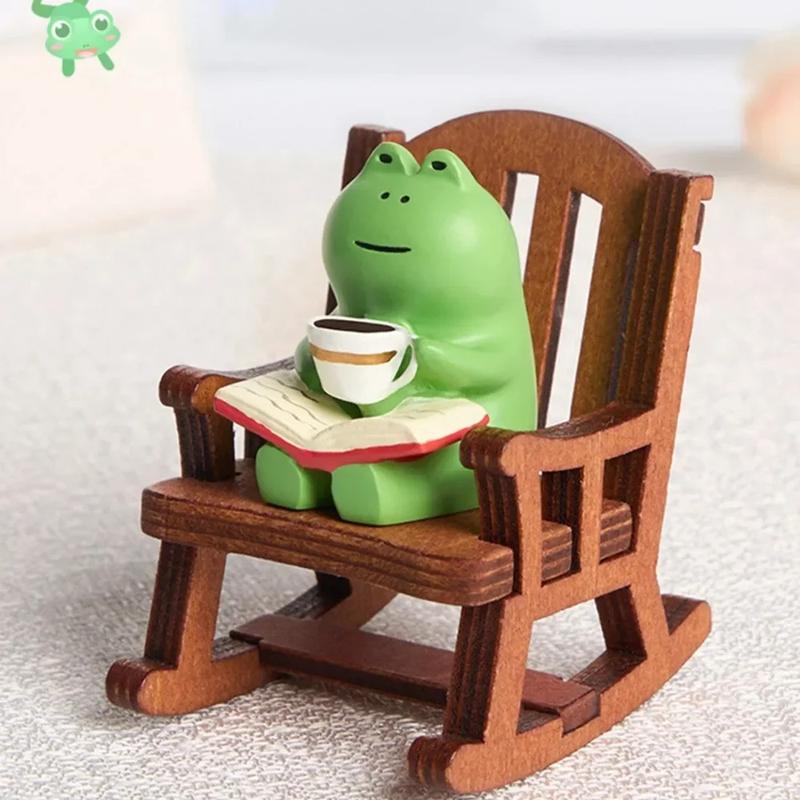 Frog Rocker Chair Cute Healing Small Decoration Office Desktop ...